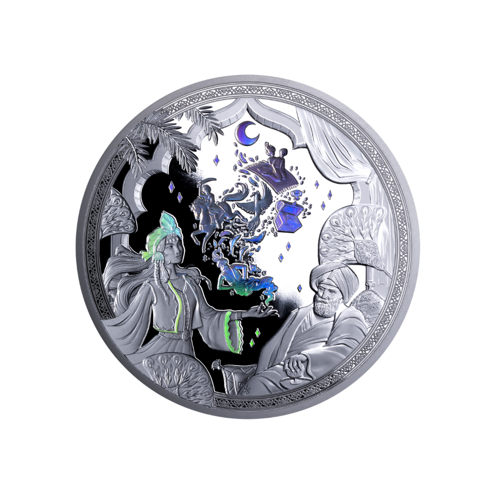1001 Nights Echoes of the Ancient East 2 Oz Silver Coin 2025 - MDM