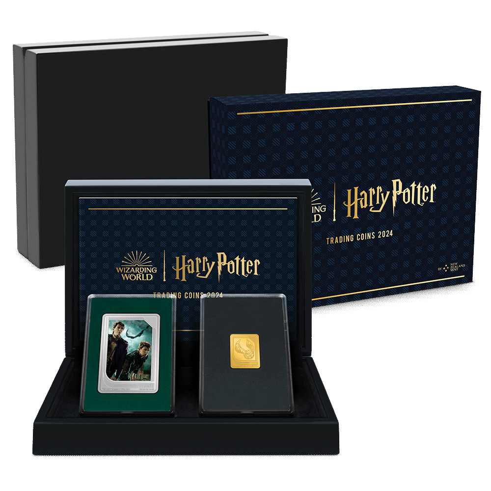 HARRY POTTER MYSTERY BOX Trading Coins Sealed Box 2 Coins Niue 2024 ...