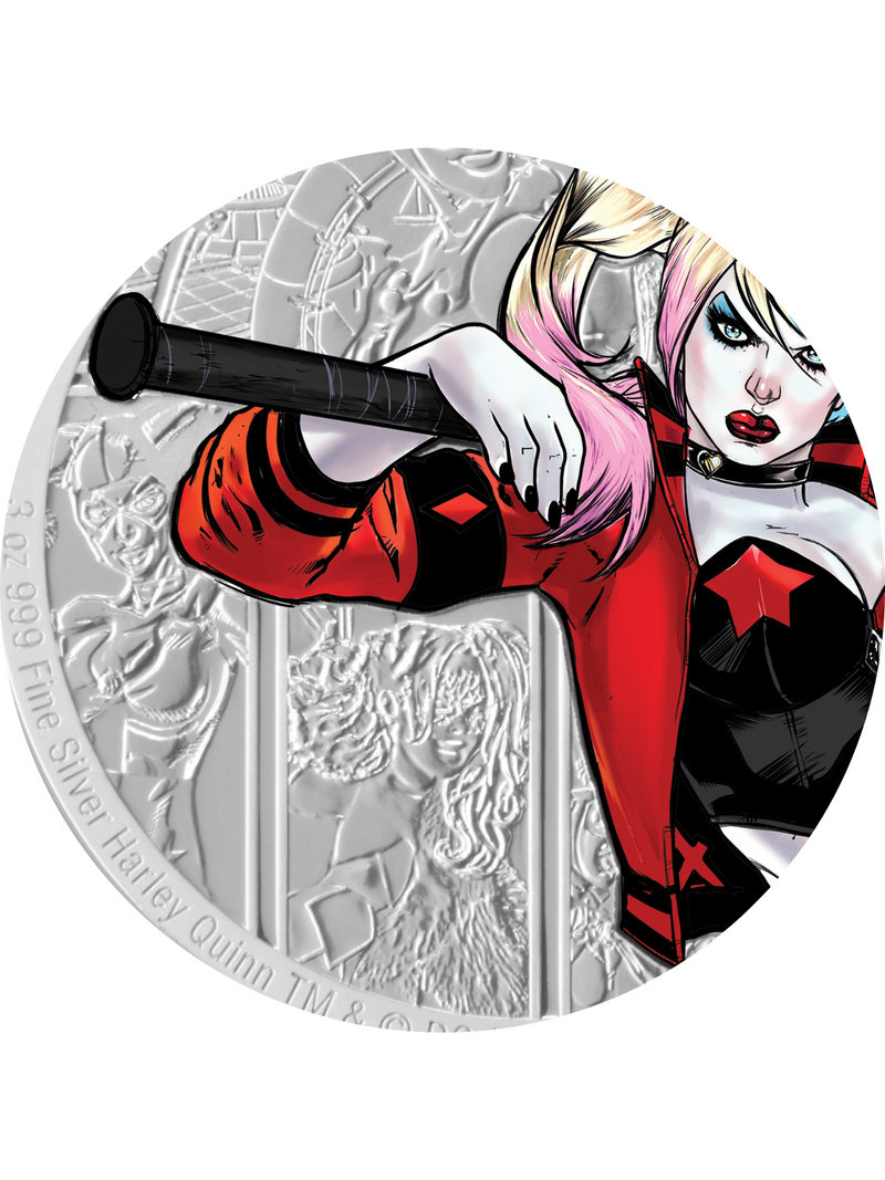 HARLEY QUINN DC Villains 3 Oz Silver Coin 10$ Niue 2024 - Agoro By New ...