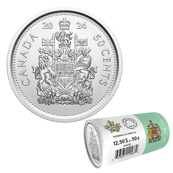 50 Cent Special Wrap Circulation Roll 2024 - Royal Canadian Mint