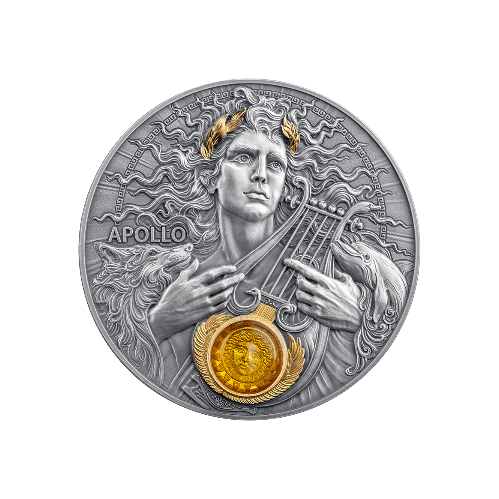 Apollo Divine Faces Of The Sun 3 Oz Silver 2025 - Mint XXI