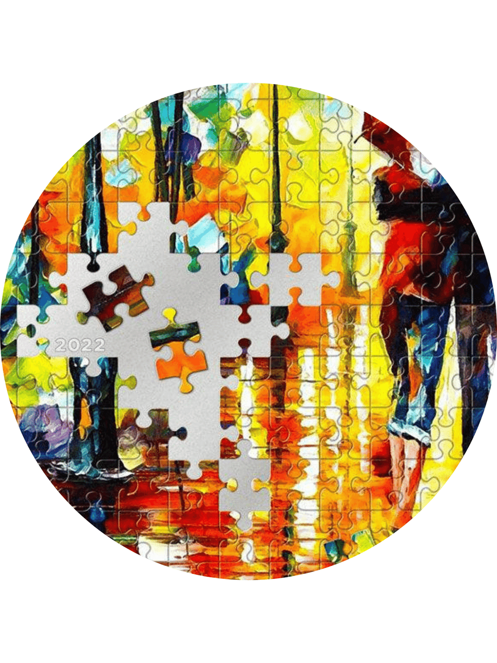 COUPLE UNDER ONE UMBRELLA Micropuzzle Treasures 3 Oz Silver Coin - Power Coin