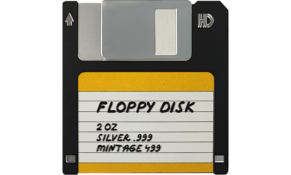 FLOPPY DISK TechStalgic Coloured 2 Oz Silver Coin $2 Niue 2024 - Power Coin