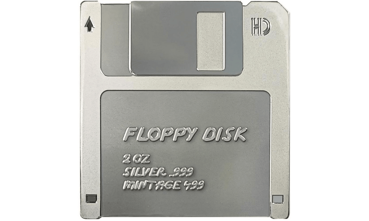 FLOPPY DISK TechStalgic 2 Oz Silver Coin $2 Niue 2024 - Power Coin