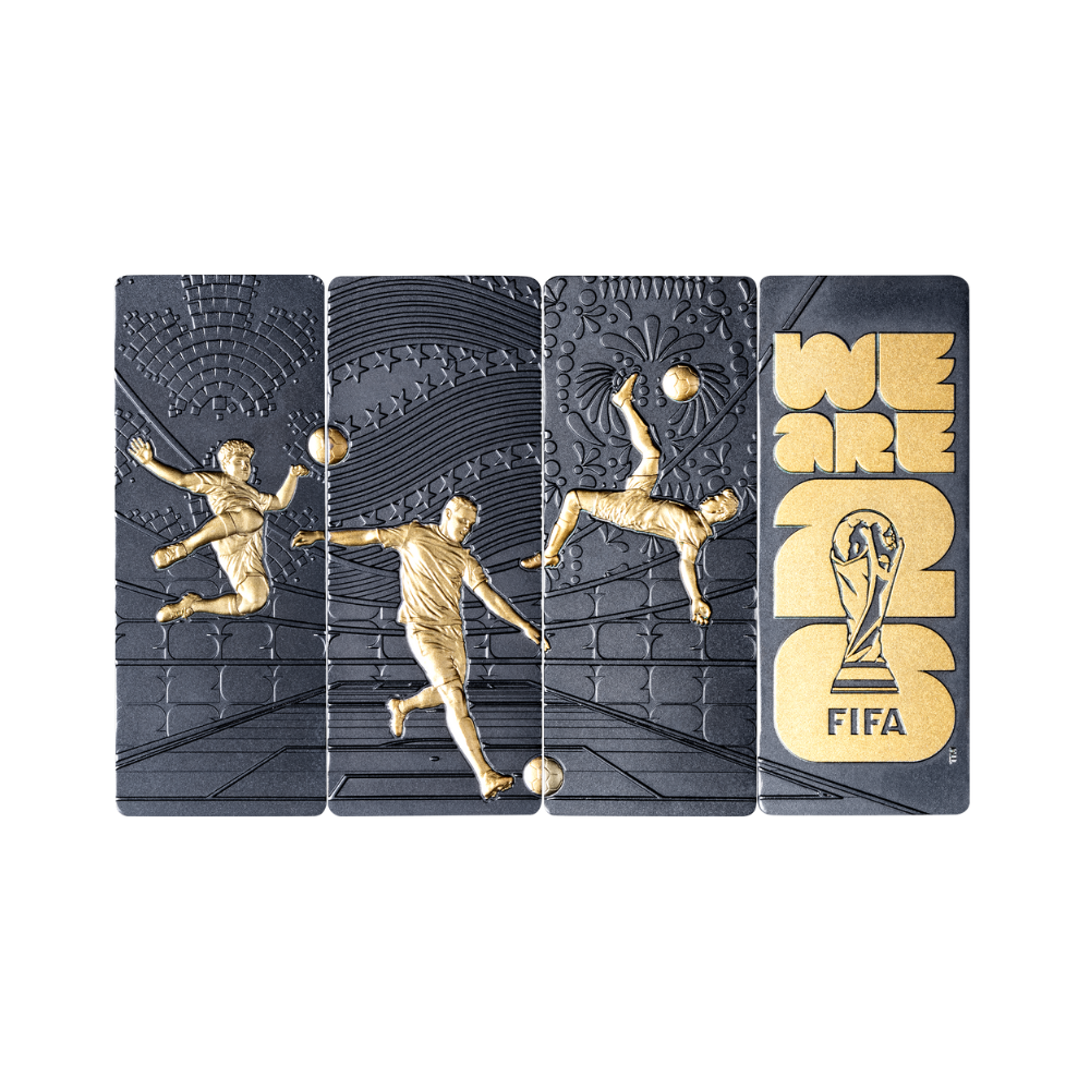 Football Edgeless Coin Bar Set 4 x 1 Oz Silver Coins FIFA 2026 - MDM
