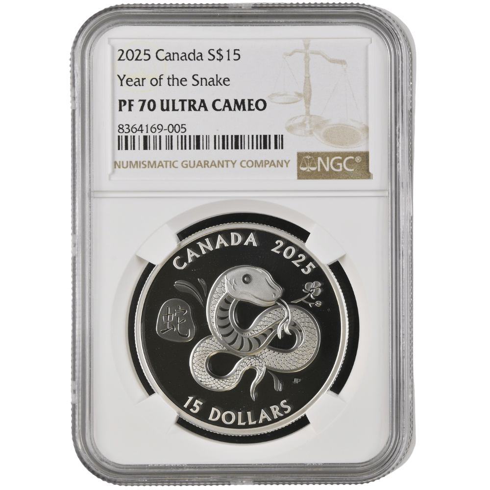 Lunar Year of the Snake 1 Oz Fine Silver Coin - PF 70 ULTRA CAMEO ...