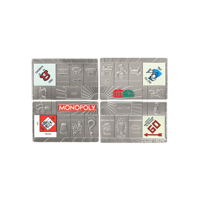 MONOPOLY Set 4 x 1 Oz Silver Coins $5 Samoa 2023 - MDM