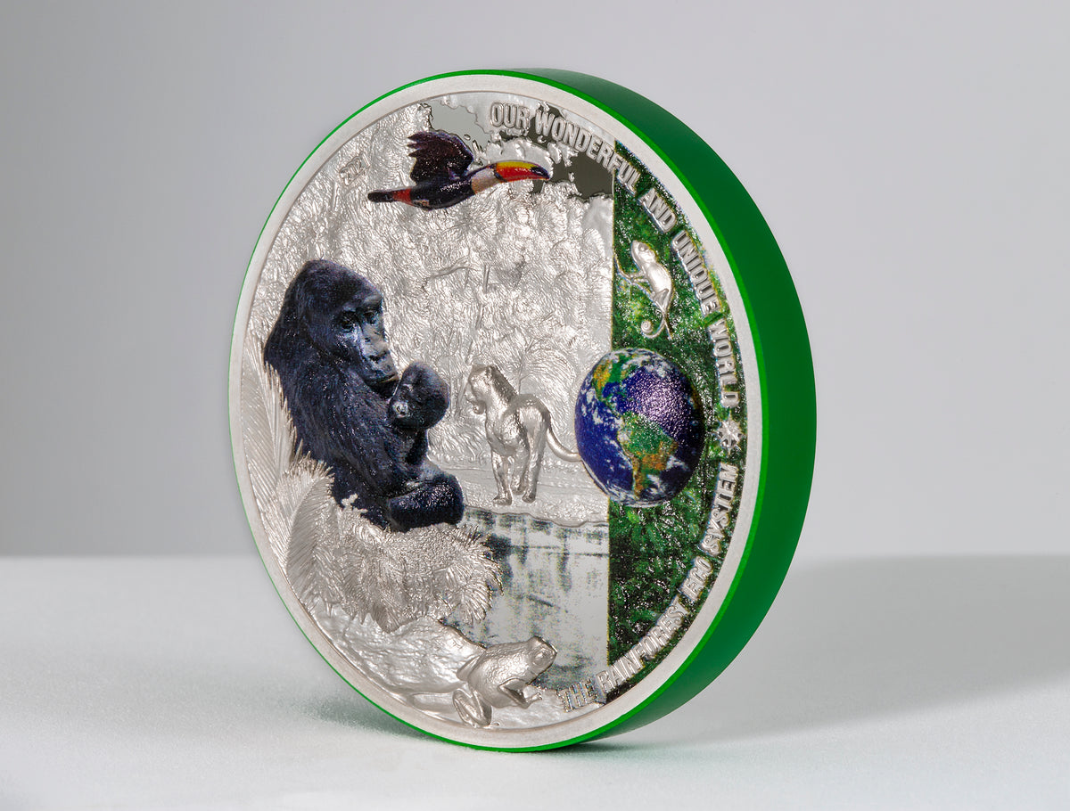 RAINFOREST Our Earth 2 Oz Silver Coin $10 Palau 2021 - NumisCollect
