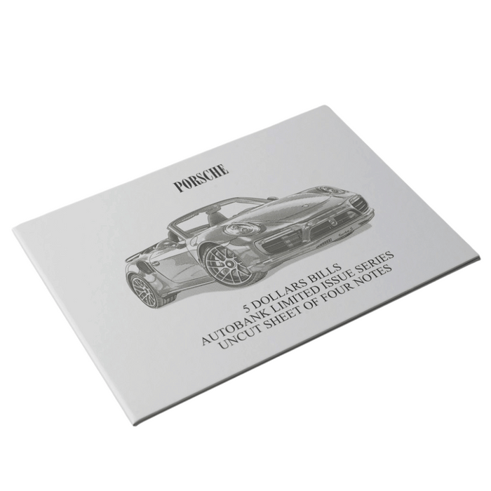Porsche Auto Fantasy Note Limited Series Uncut Sheet of Four Notes ...