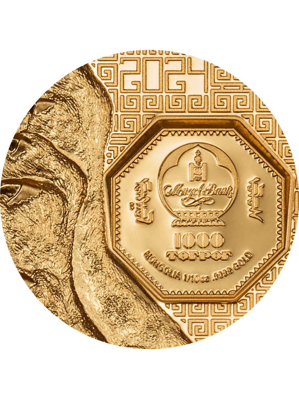 Snow Leopard Wild Mongolia 1/10 Oz Gold Coin 2024 - CIT Coin Invest AG