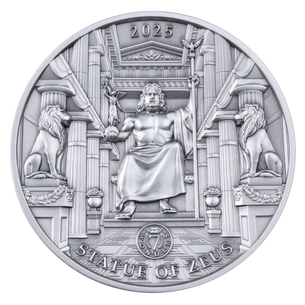 THE LEGENDARY STATUE OF ZEUS 100g Silver Coin $10 Solomon Islands 2025 ...