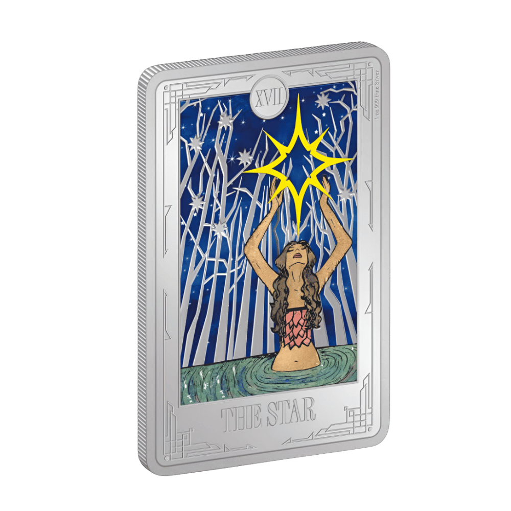 Tarot Cards The Star 1 Oz Silver Coin - Agoro By New Zealand Mint