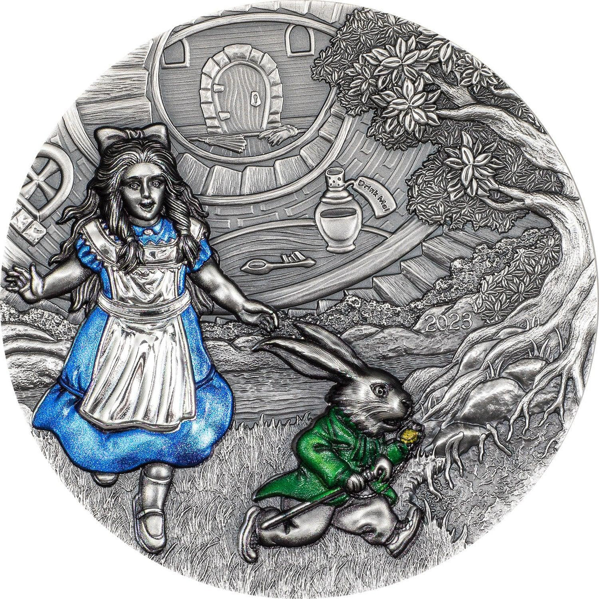 ALICE IN WONDERLAND Fairy Tales Fables 3 Oz Silver Coin $20 Cook ...