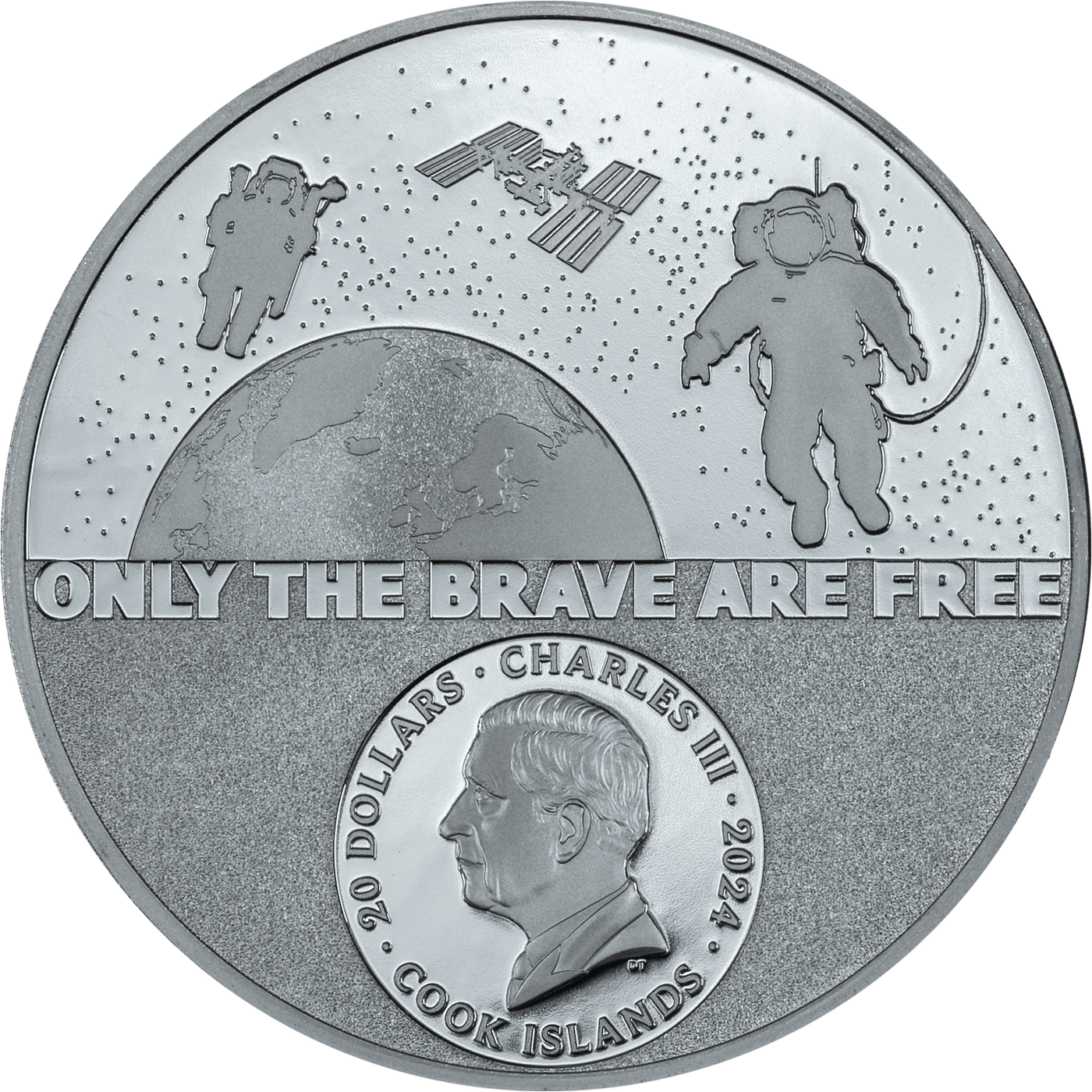 ASTRONAUT Real Heroes 3 Oz Silver Coin $20 Cook Islands 2024 - CIT Coin ...