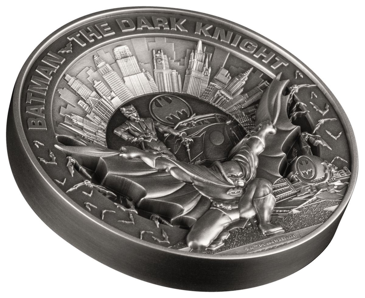 BATMAN The Dark Night 10 Oz Silver Coin $10 Barbados 2024 - MDM