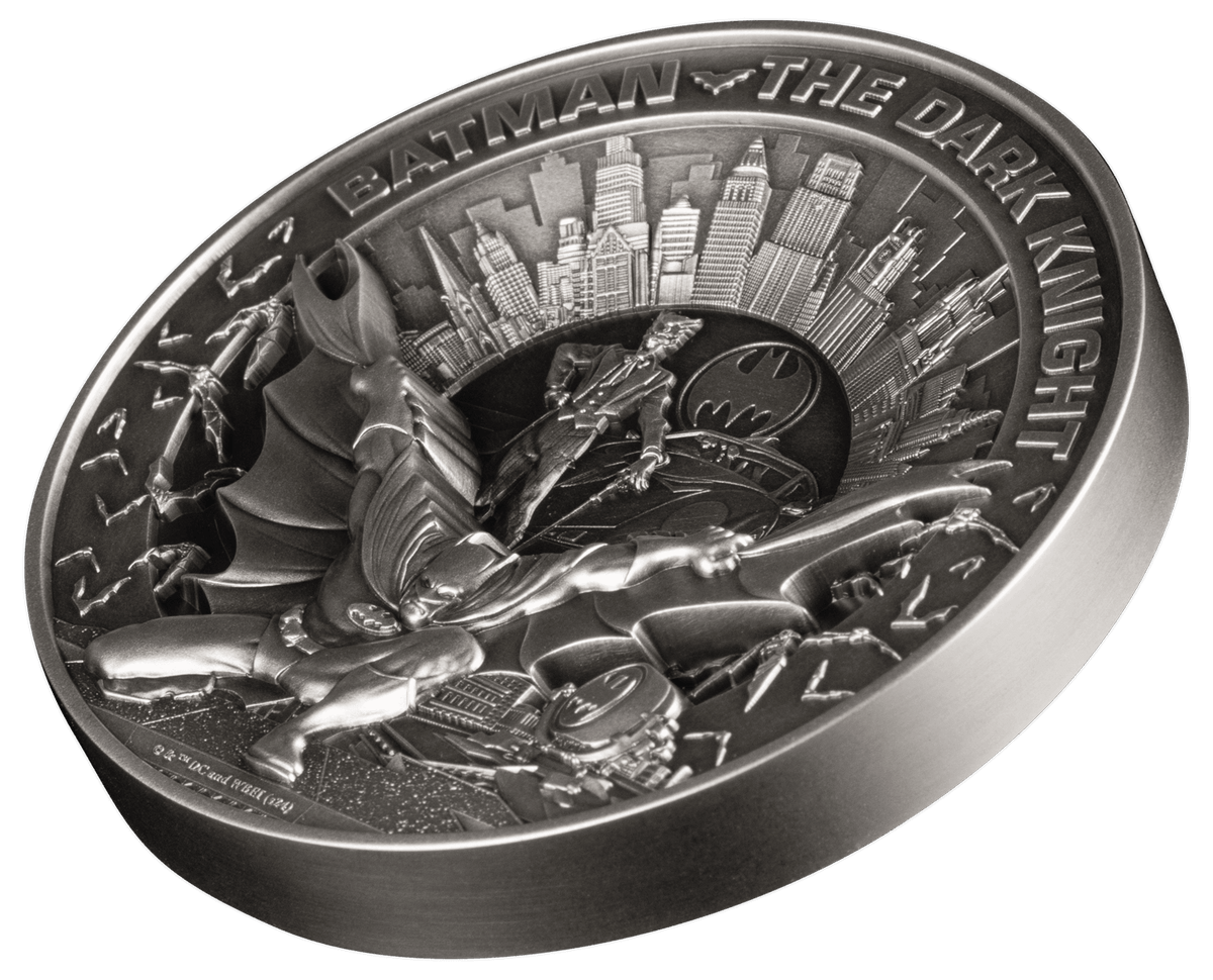 BATMAN The Dark Night 10 Oz Silver Coin $10 Barbados 2024 - MDM