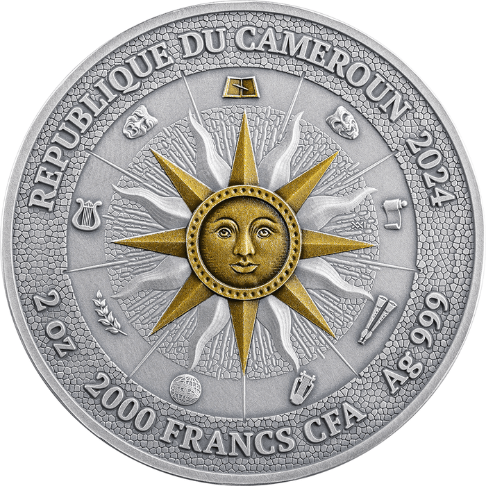 CALLIOPE The Nine Muses 2 Oz Silver Coin 2000 Francs Cameroon 2024 ...