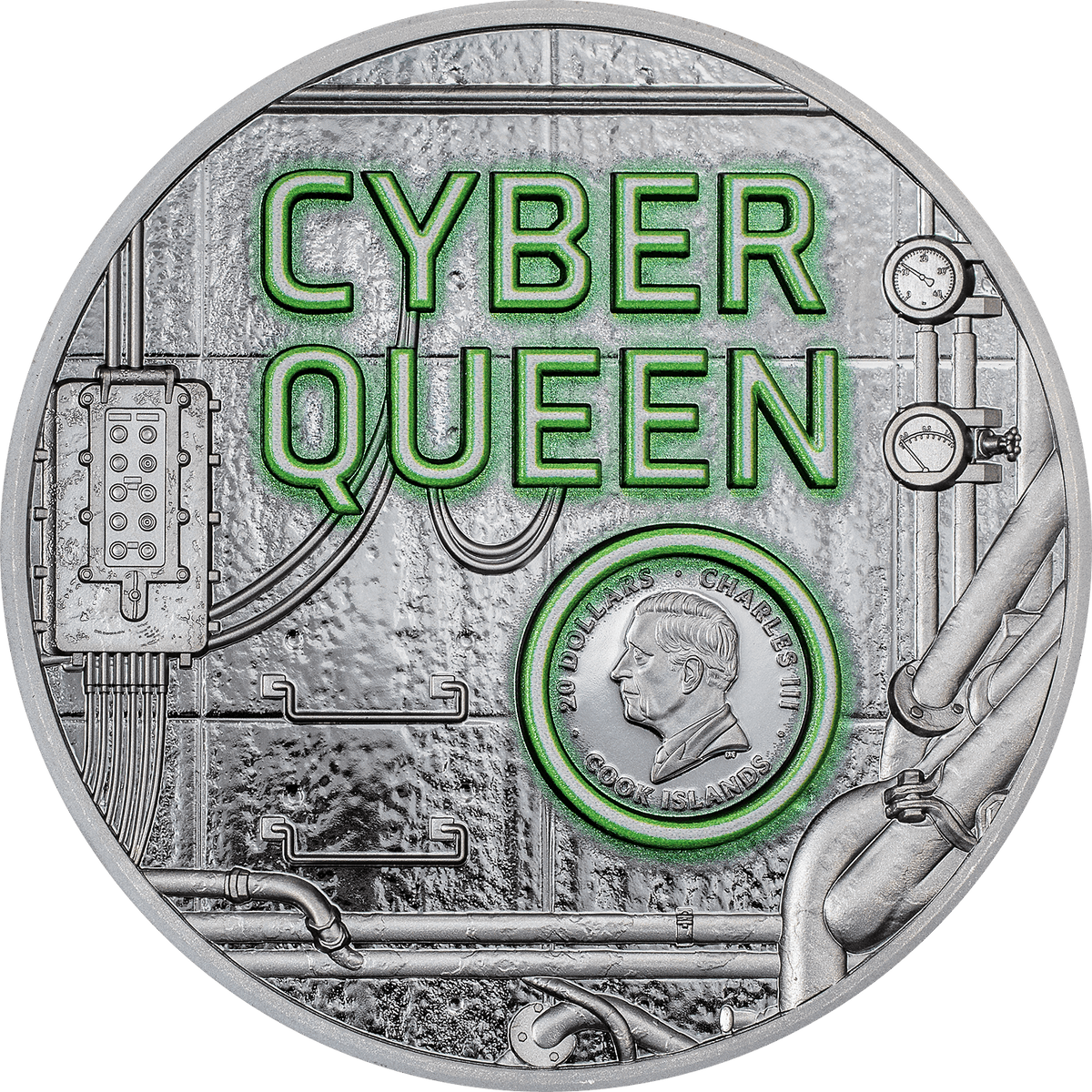 CYBER QUEEN Rebirth 3 Oz Silver Coin $20 Cook Islands 2024 - CIT Coin ...