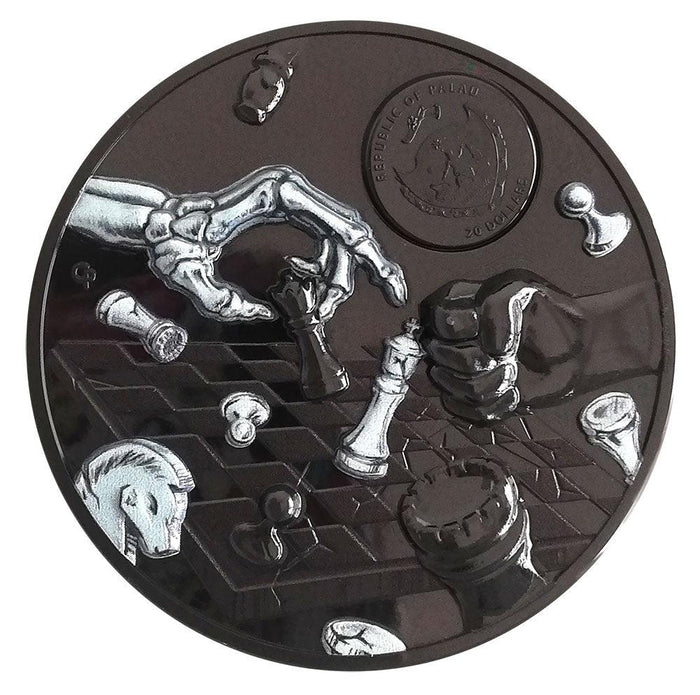 DARK CHECKMATE You Can't Cheat Death 3 Oz Silver Coin $20 Palau 2021 ...
