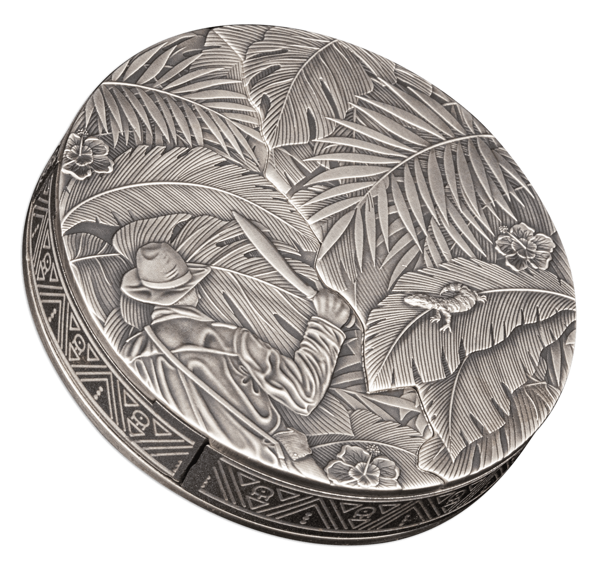 EL DORADO Sliding Door Technique 5 Oz Silver Coin $5 Barbados 2024 - MDM