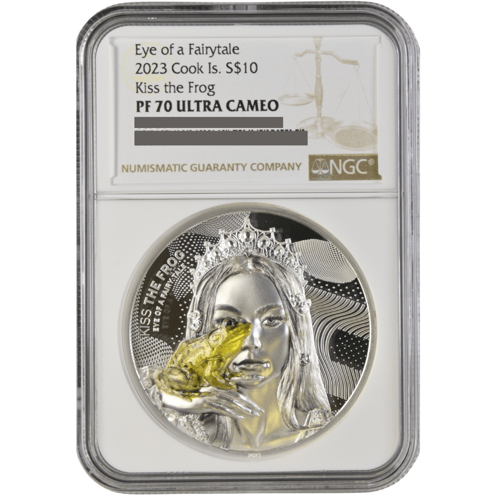 Eye of a Fairytale, KISS THE FROG 2 Oz Silver Coin $10 Cook Islands ...