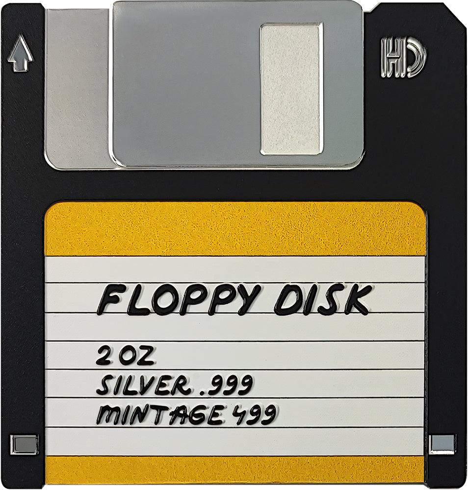 FLOPPY DISK TechStalgic Coloured 2 Oz Silver Coin $2 Niue 2024 - Power Coin