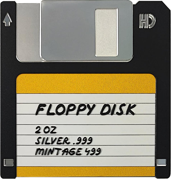 FLOPPY DISK TechStalgic Coloured 2 Oz Silver Coin $2 Niue 2024 - Power Coin