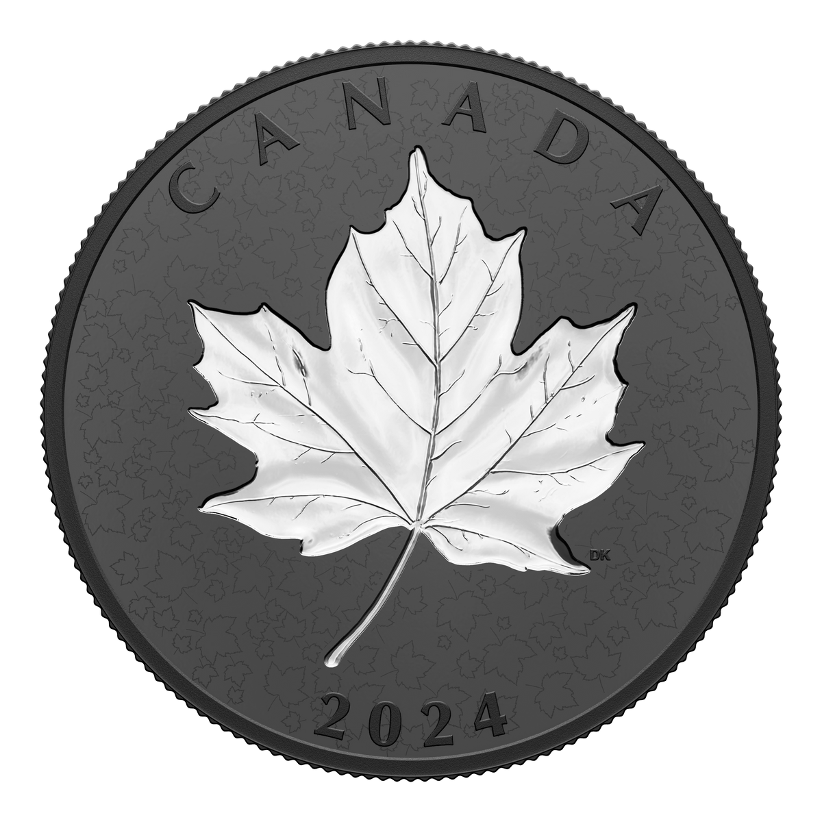 MAPLE LEAF Black Rhodium Plating 5 Oz Silver Coin $50 Canada 2024 ...