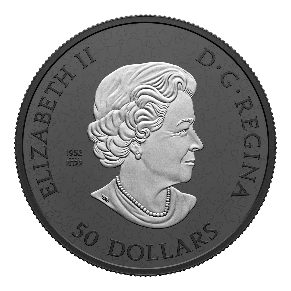 MAPLE LEAF Black Rhodium Plating 5 Oz Silver Coin $50 Canada 2024 ...