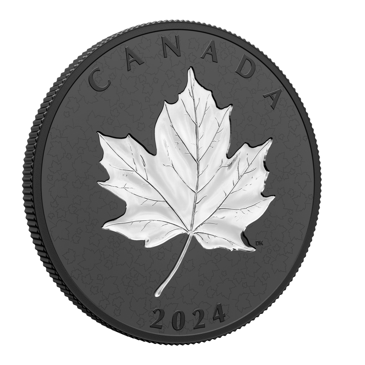 MAPLE LEAF Black Rhodium Plating 5 Oz Silver Coin $50 Canada 2024 ...