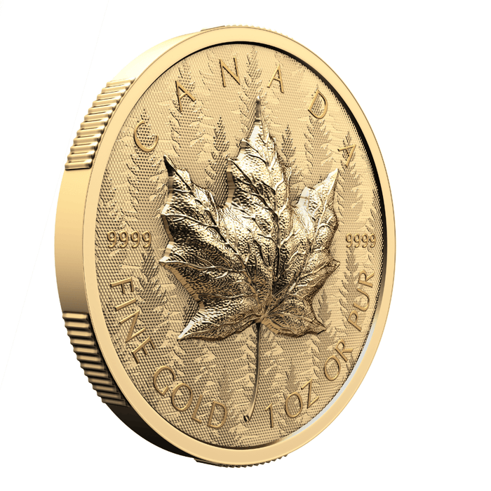 MAPLE LEAF Ultra High Relief 1 Oz Gold Coin $200 Canada 2024 - Royal ...