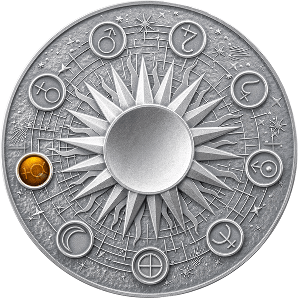 MERCURY Solar System 2 Oz Silver Coin 10 Cedis Ghana 2024 - Mint XXI