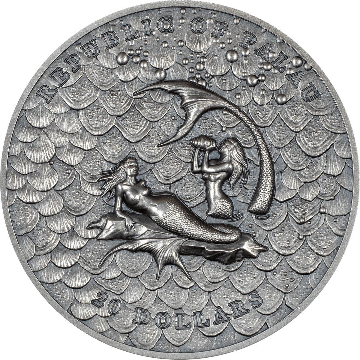 MERMAIDS Underwater Fantasy 3 Oz Silver Coin $20 Palau 2024 - CIT Coin ...