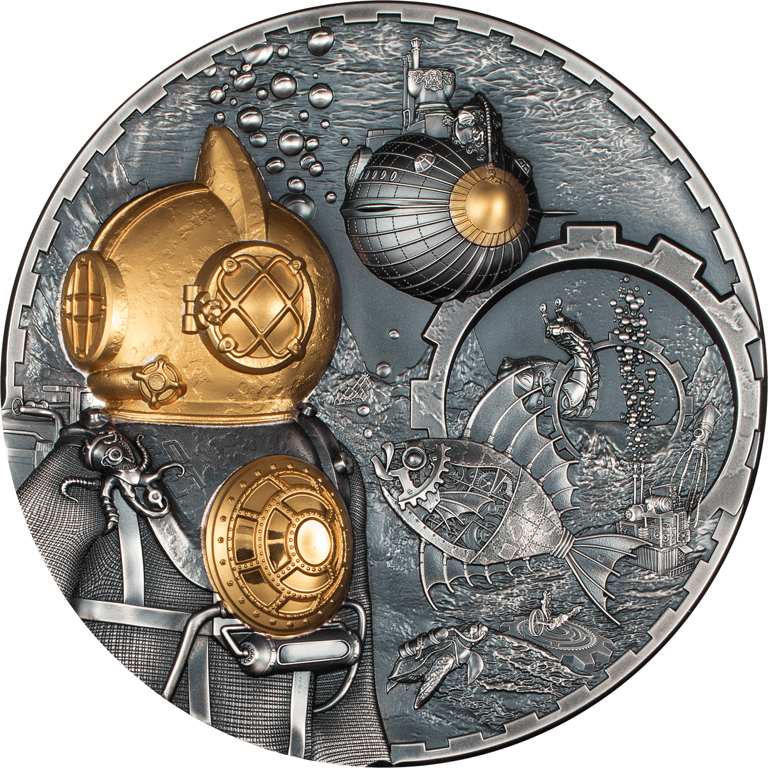 NAUTILUS Steampunk 1 Kg Kilo Silver Coin $100 Cook Islands 2024 - CIT ...