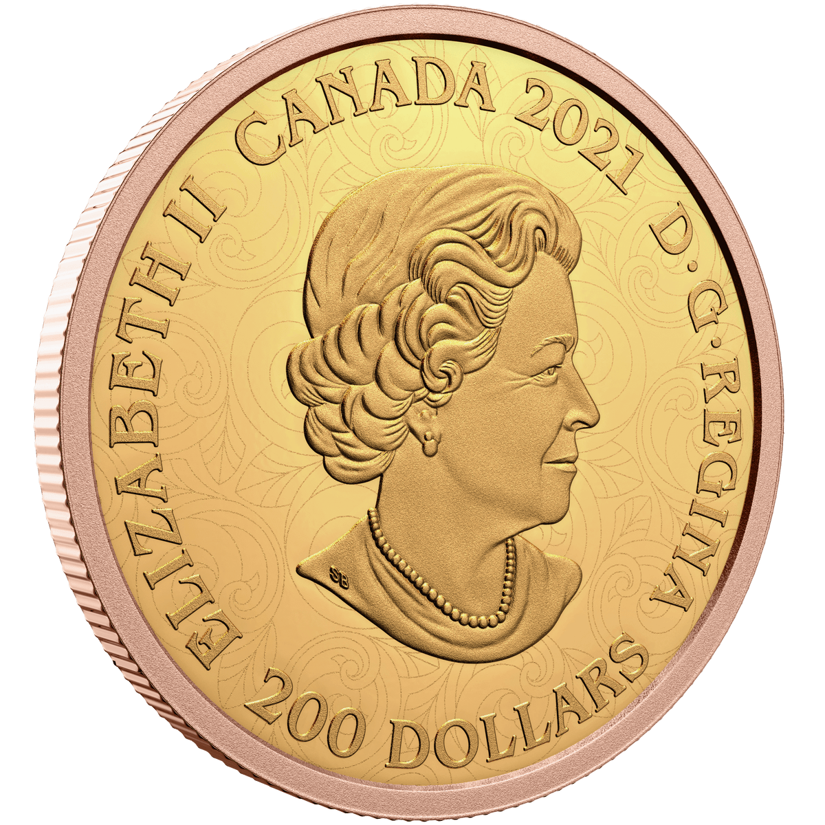 OPULENCE Treasure 1 Oz Pure Gold Pink Diamond Coin $200 Canada - Royal ...