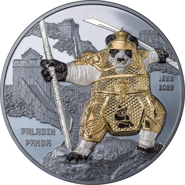 PALADIN PANDA 40th Anniversary 3 Oz Silver Coin $20 Palau 2022 - Power Coin