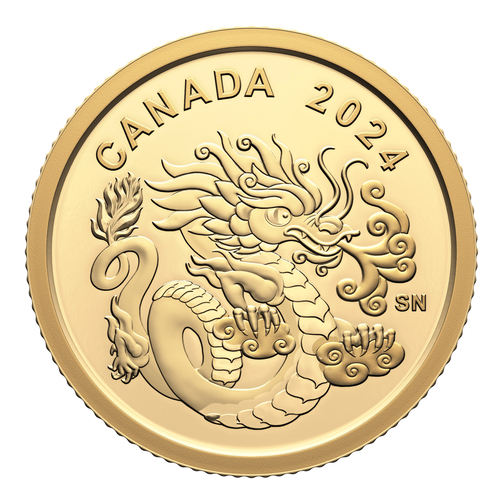 Pure Gold Coin Spirit Dragon Canada 2024 - Royal Canadian Mint