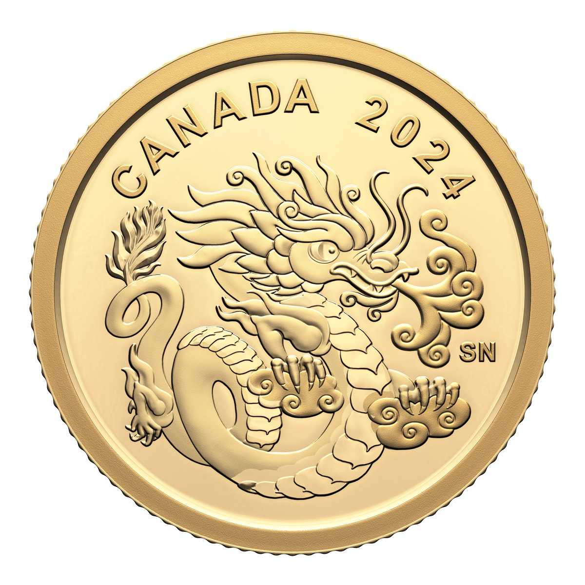 Pure Gold Coin Spirit Dragon Canada 2024 - Royal Canadian Mint