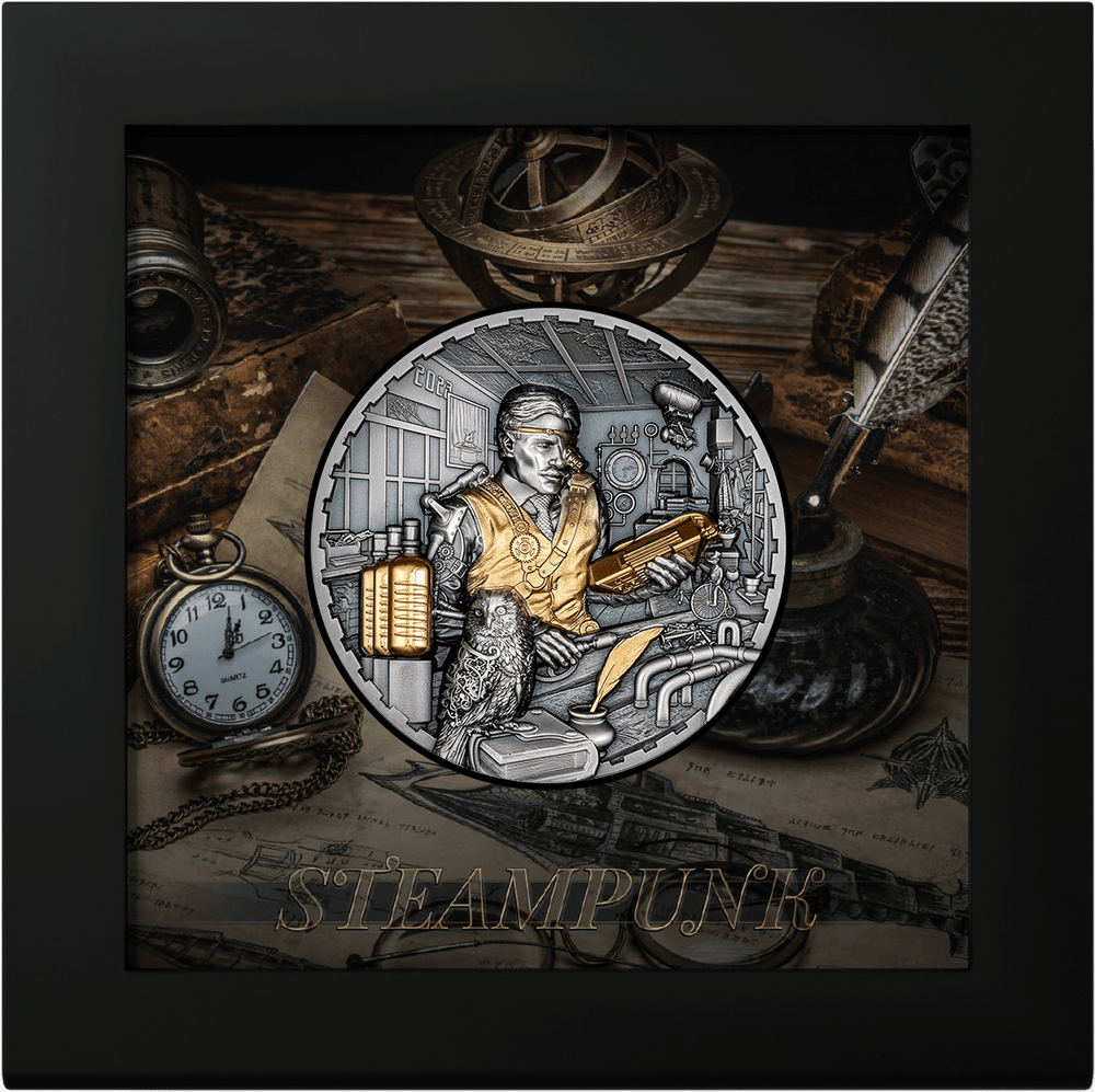 SCIENCE LAB Steampunk 3 Oz Silver Coin $20 Cook Islands 2023 - CIT Coin ...