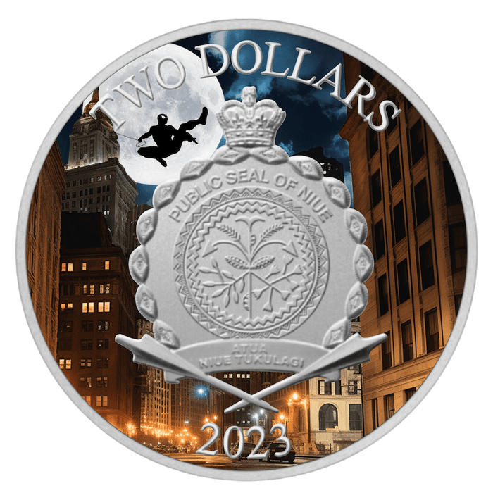 SPIDER-MAN Web-Slinger 1 oz Silver Coin $2 Niue 2023
