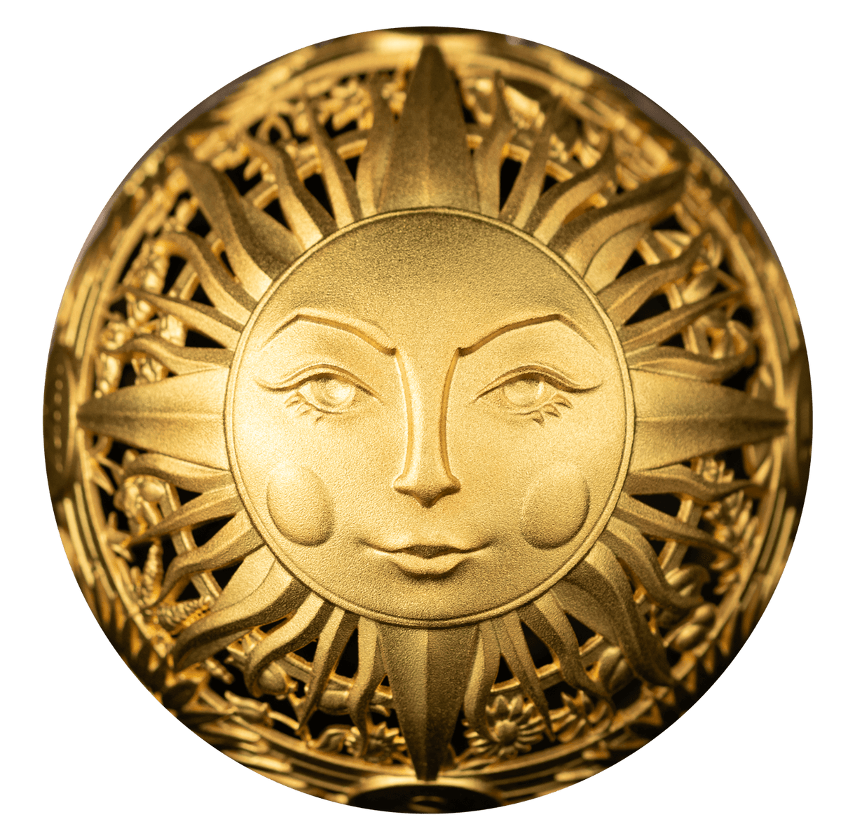 SUN AND MOON Filigree Spherical 2 Oz Silver Coin $5 Samoa 2024 - MDM