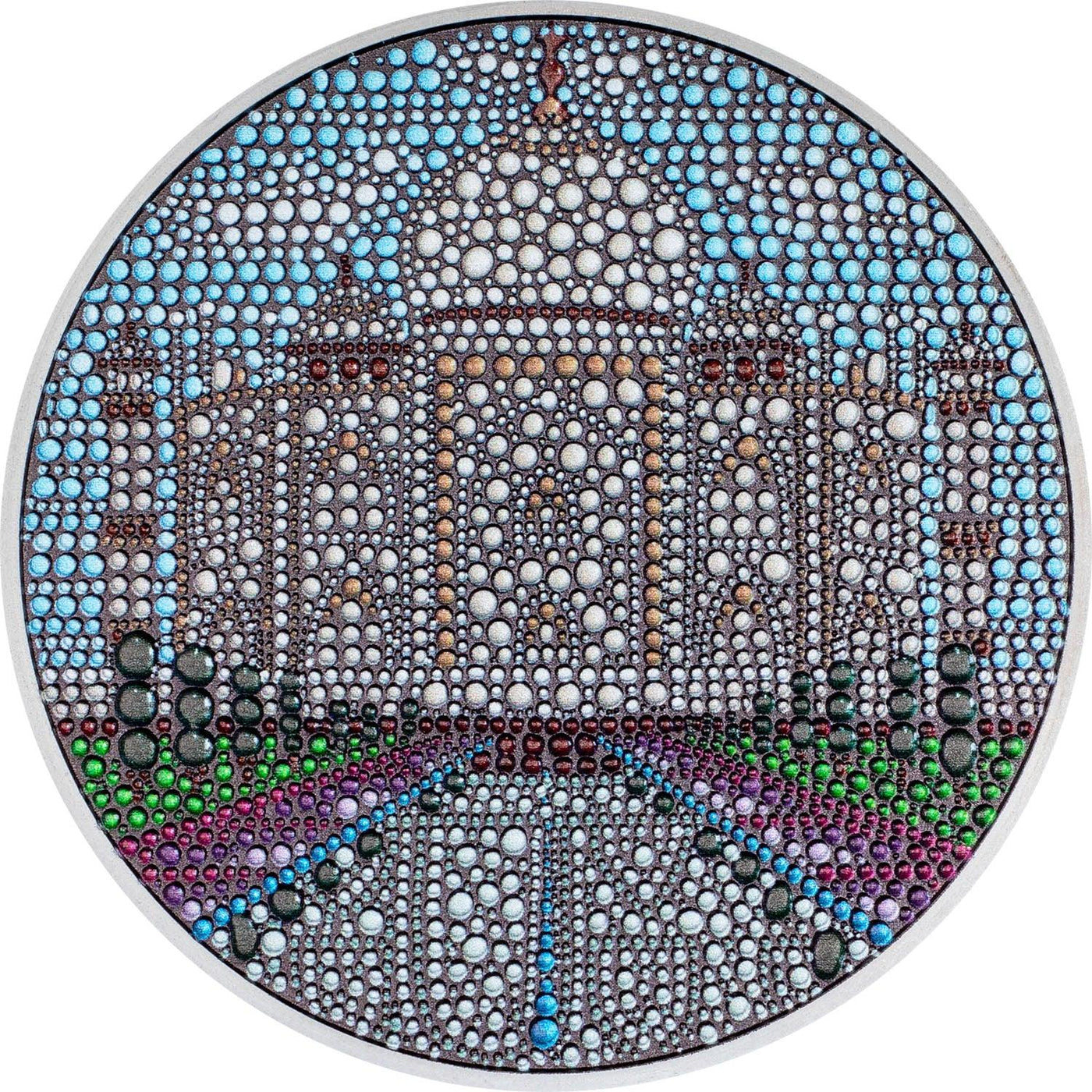 TAJ MAHAL Dot Art 3 Oz Silver Coin $20 Palau 2024 - NumisCollect