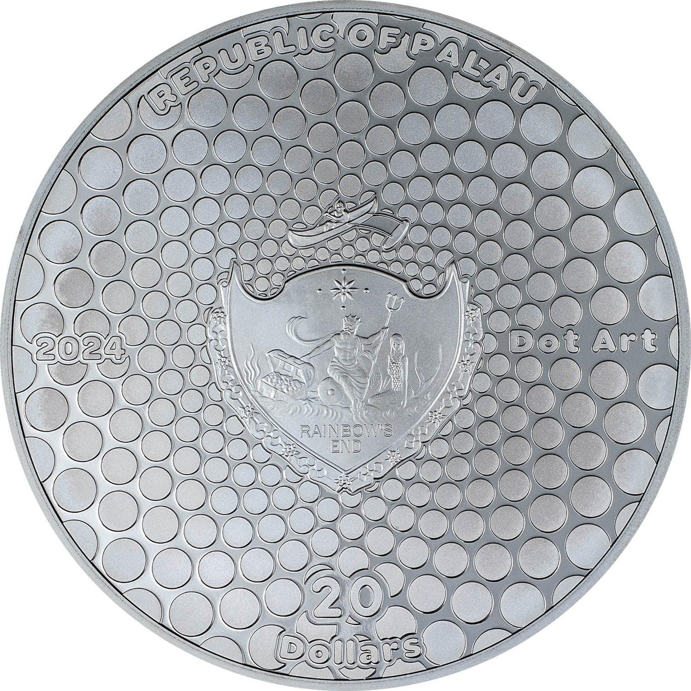 TAJ MAHAL Dot Art 3 Oz Silver Coin $20 Palau 2024 - NumisCollect