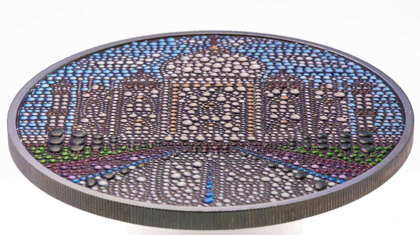 TAJ MAHAL Dot Art 3 Oz Silver Coin $20 Palau 2024 - NumisCollect