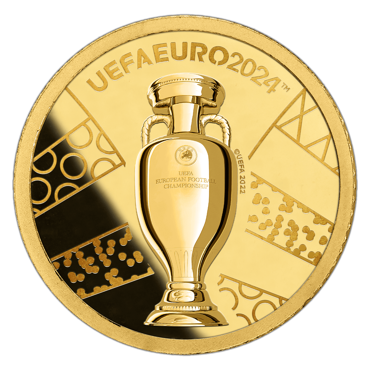 TROPHY UEFA Euro Cup Small Gold Coin $10 Solomon Islands 2024 - MDM