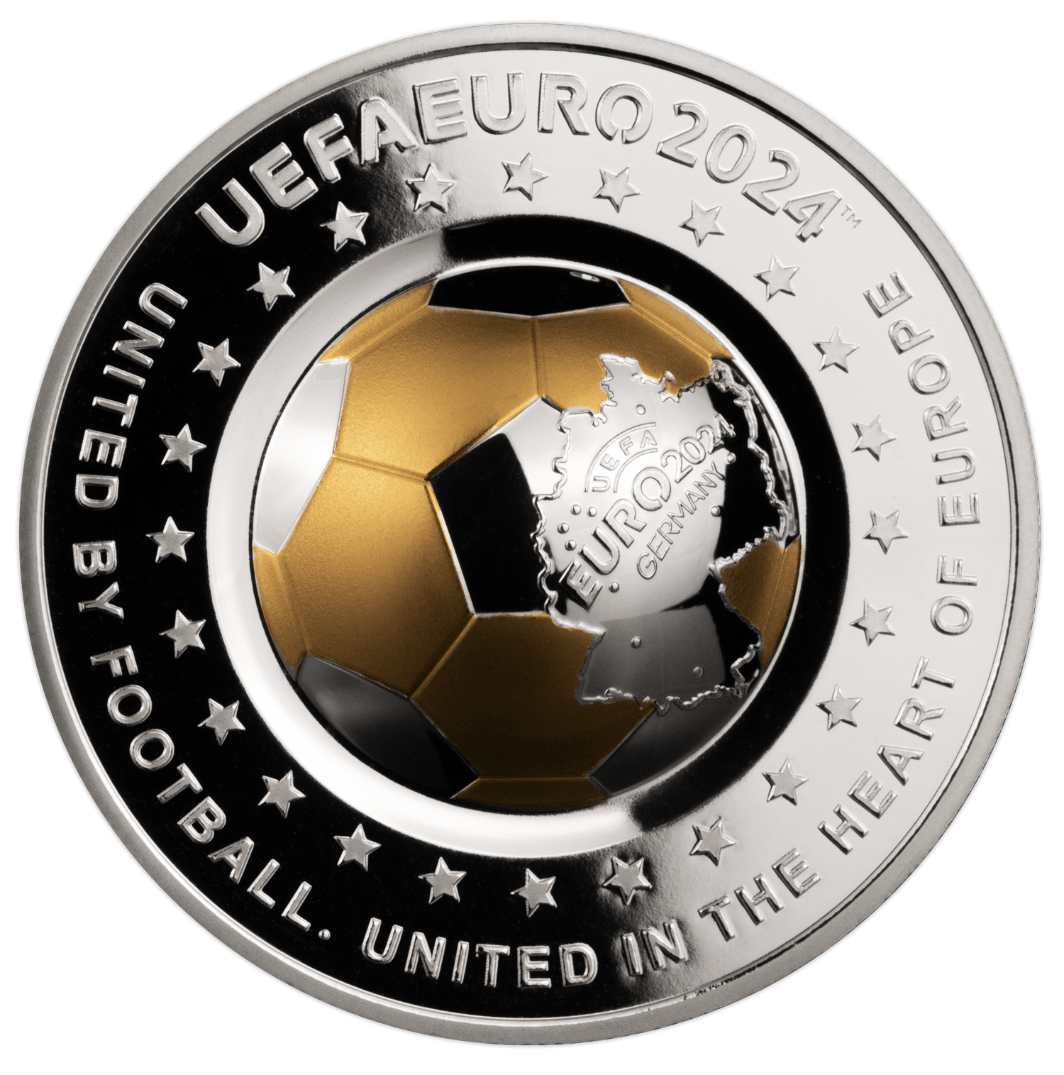 UEFA EURO Dome Shape Silver Coin 100 Tenge Kazakhstan 2024 - MDM