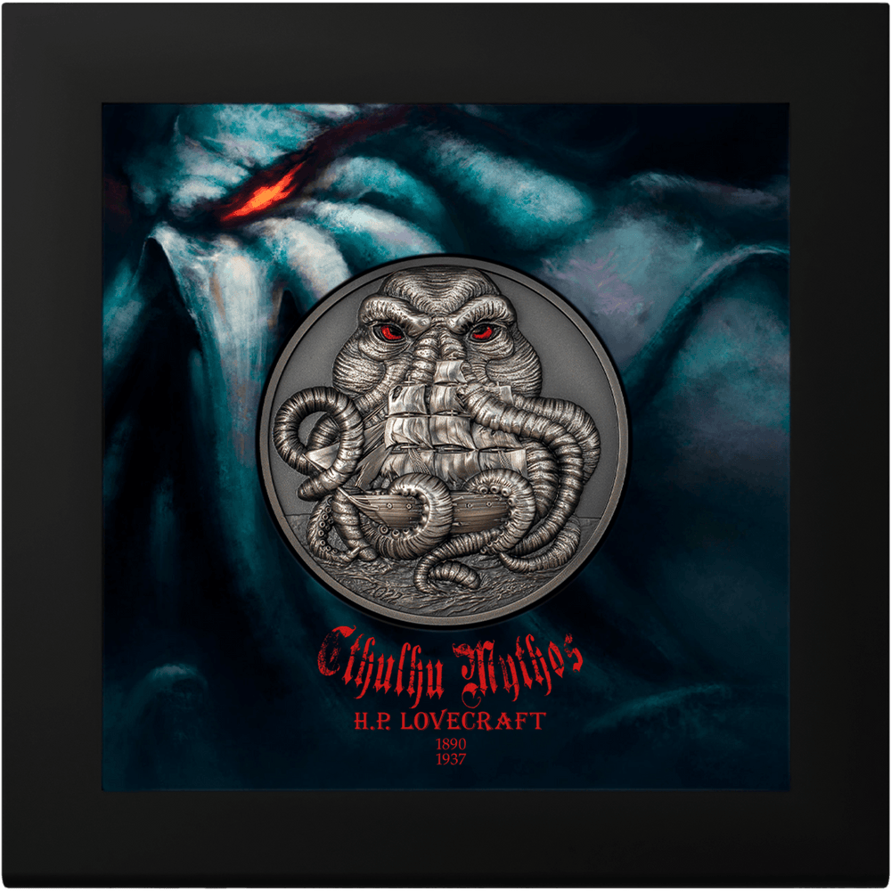CTHULHU Howard Phillips Lovecraft 3 Oz Silver Coin $20 Palau 2022 - CIT ...