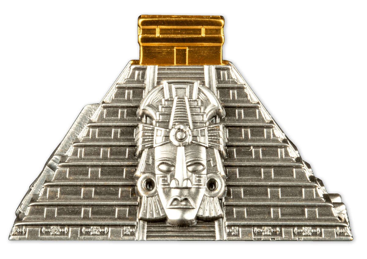 MAYAN PYRAMID OF CHICHEN ITZA 5 Oz Silver Coin 50 Cordobas Nicaragua ...