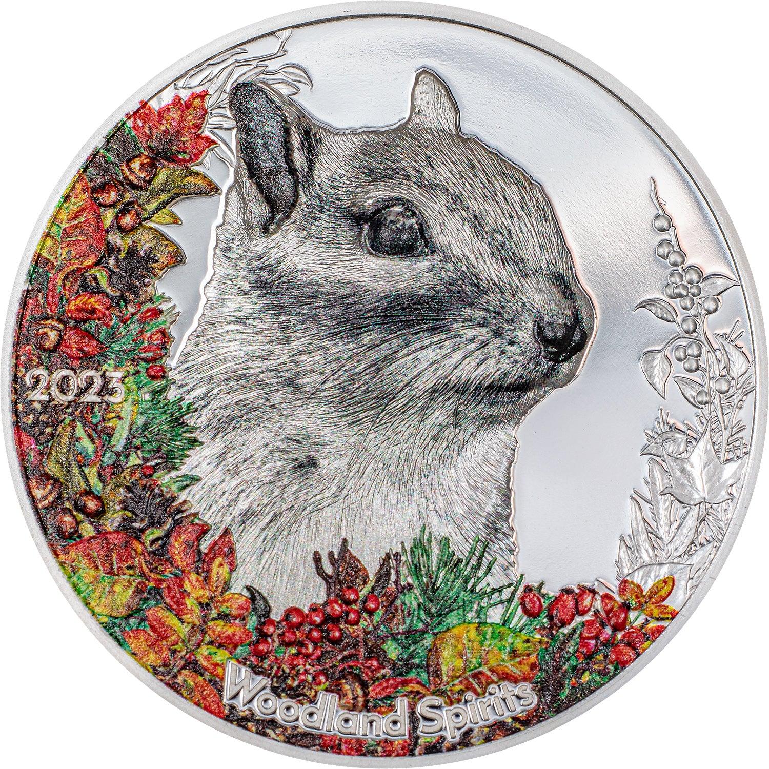 CHIPMUNK Woodland Spirit 1 Oz Silver Coin 500 Togrog Mongolia 2023 ...